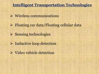 intelligent transportation system | PPTX