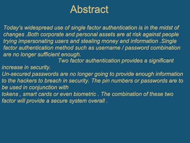 Two Factor Authentication | PPTX | Internet | Computing