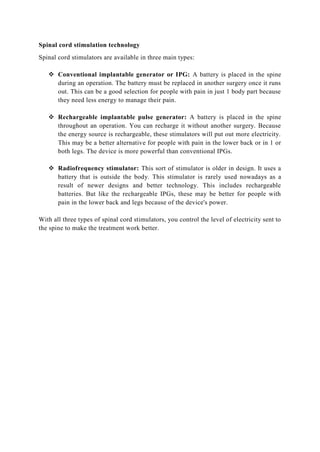 Spinal cord Stimulation | PDF