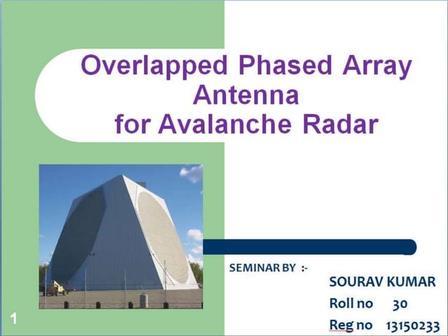 Overlapped Phased Array Antenna for Avalanche Radar | PPT