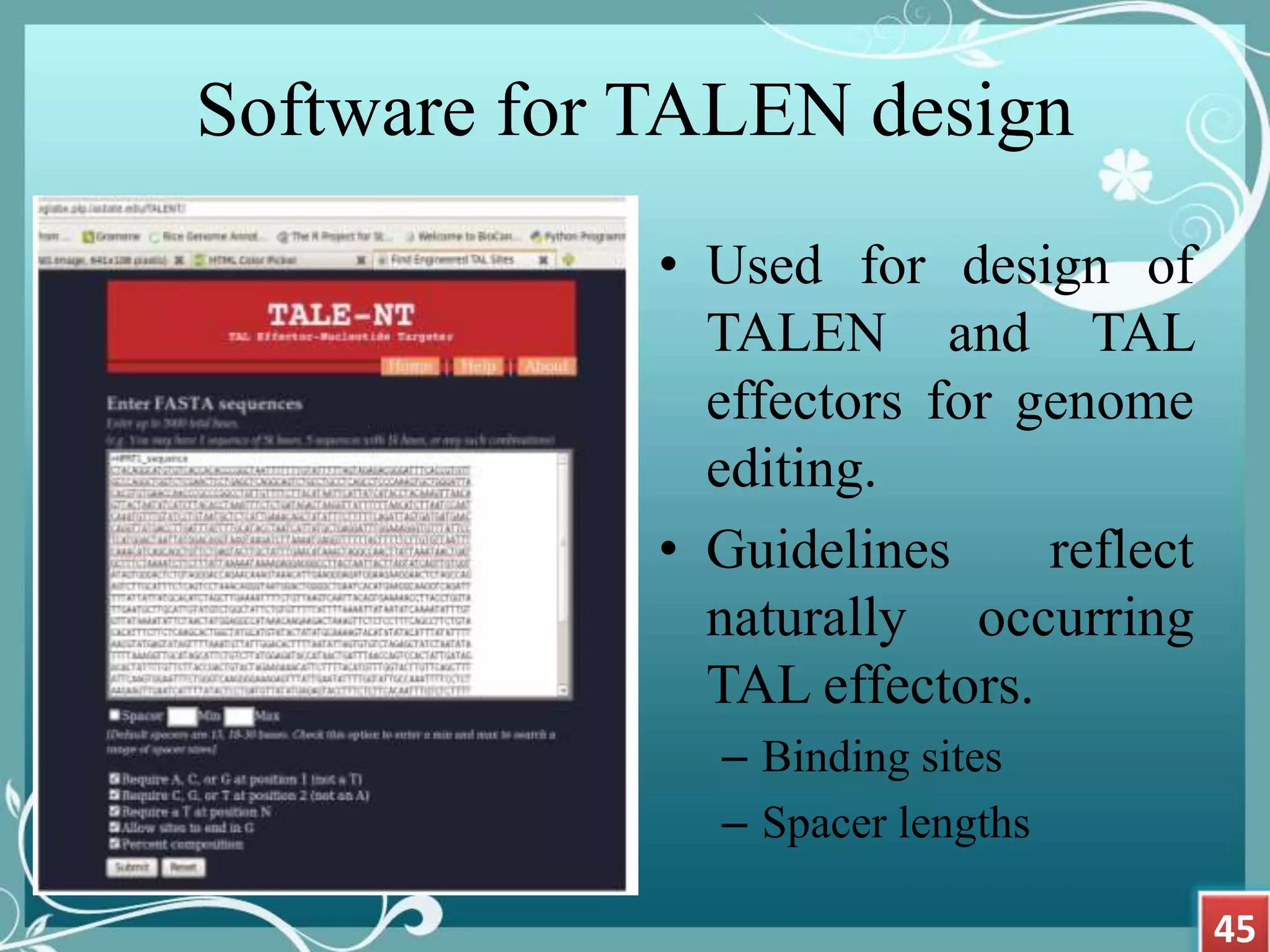 Genome Editing- ZNF vs TELEN | PPTX