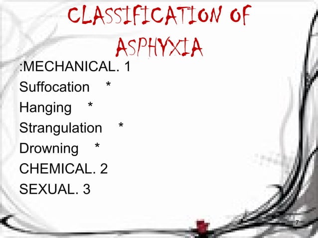 asphyxia | PPT | Death, Injury, or Military Conflict | Sensitive Topics