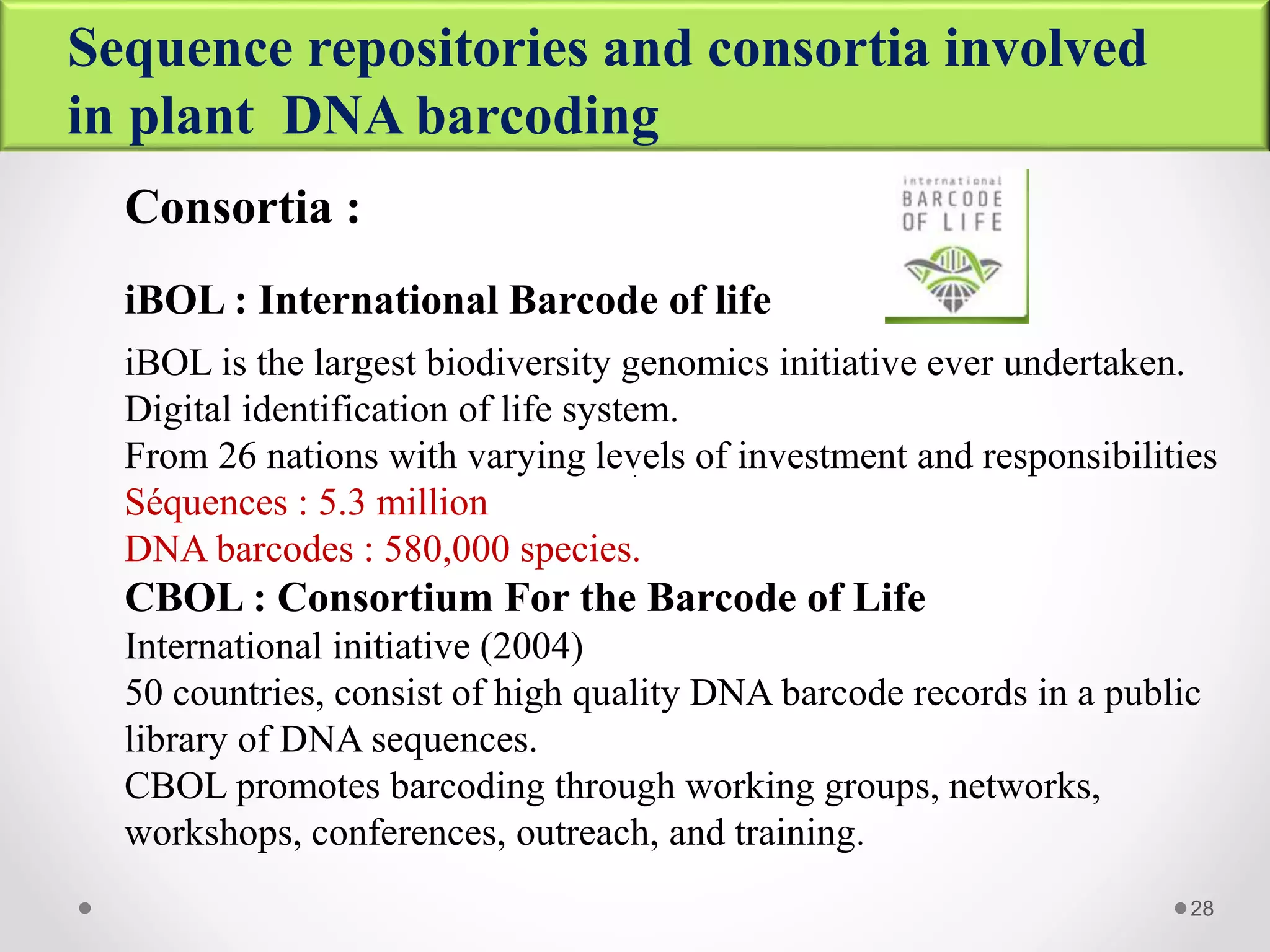 DNA Barcoding and its application in species identification | PPTX