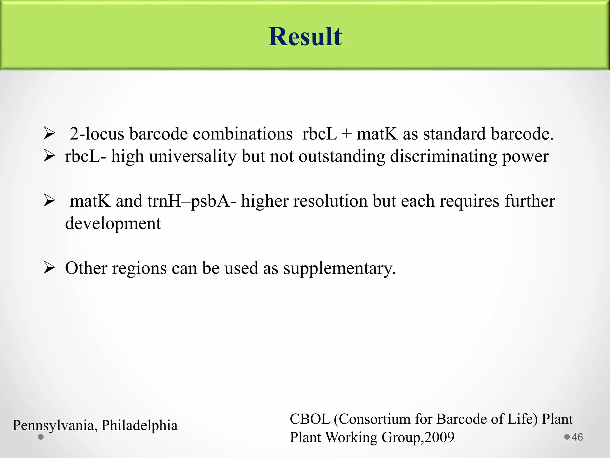DNA Barcoding and its application in species identification | PPTX