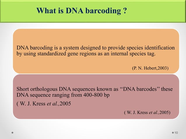 DNA Barcoding and its application in species identification | PPTX | Biological Sciences | Science