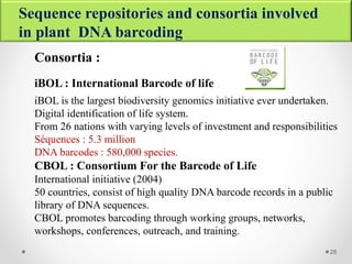 DNA Barcoding and its application in species identification | PPTX