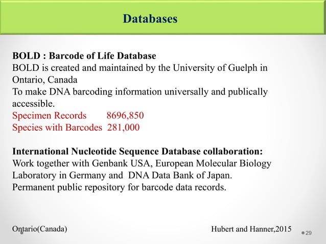 DNA Barcoding and its application in species identification | PPTX | Biological Sciences | Science