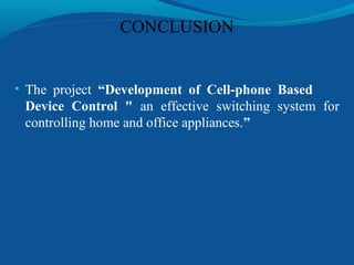 cell phone based device control | PPT | Home Appliances | Home & Garden