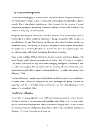 seminar paper on psycho-social factors street beggar | PDF