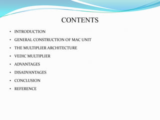 vedic mathematics based MAC unit | PPTX