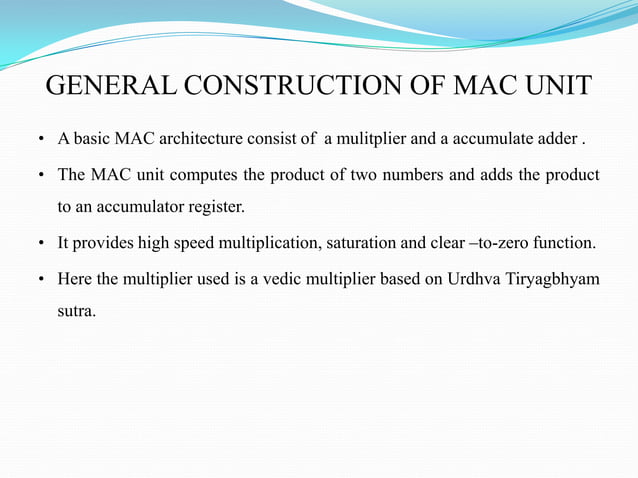vedic mathematics based MAC unit | PPTX