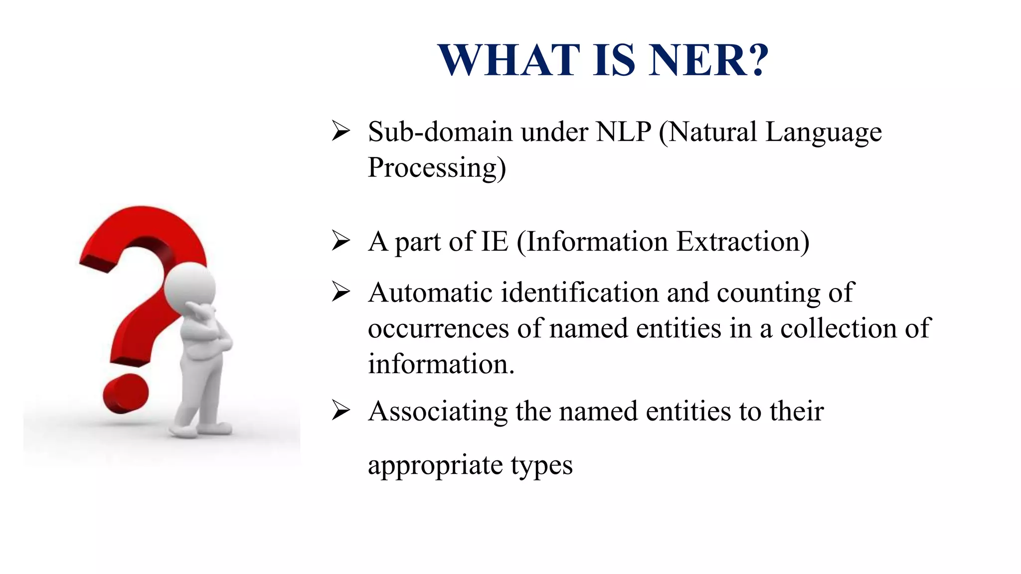 NAMED ENTITY RECOGNITION | PPTX