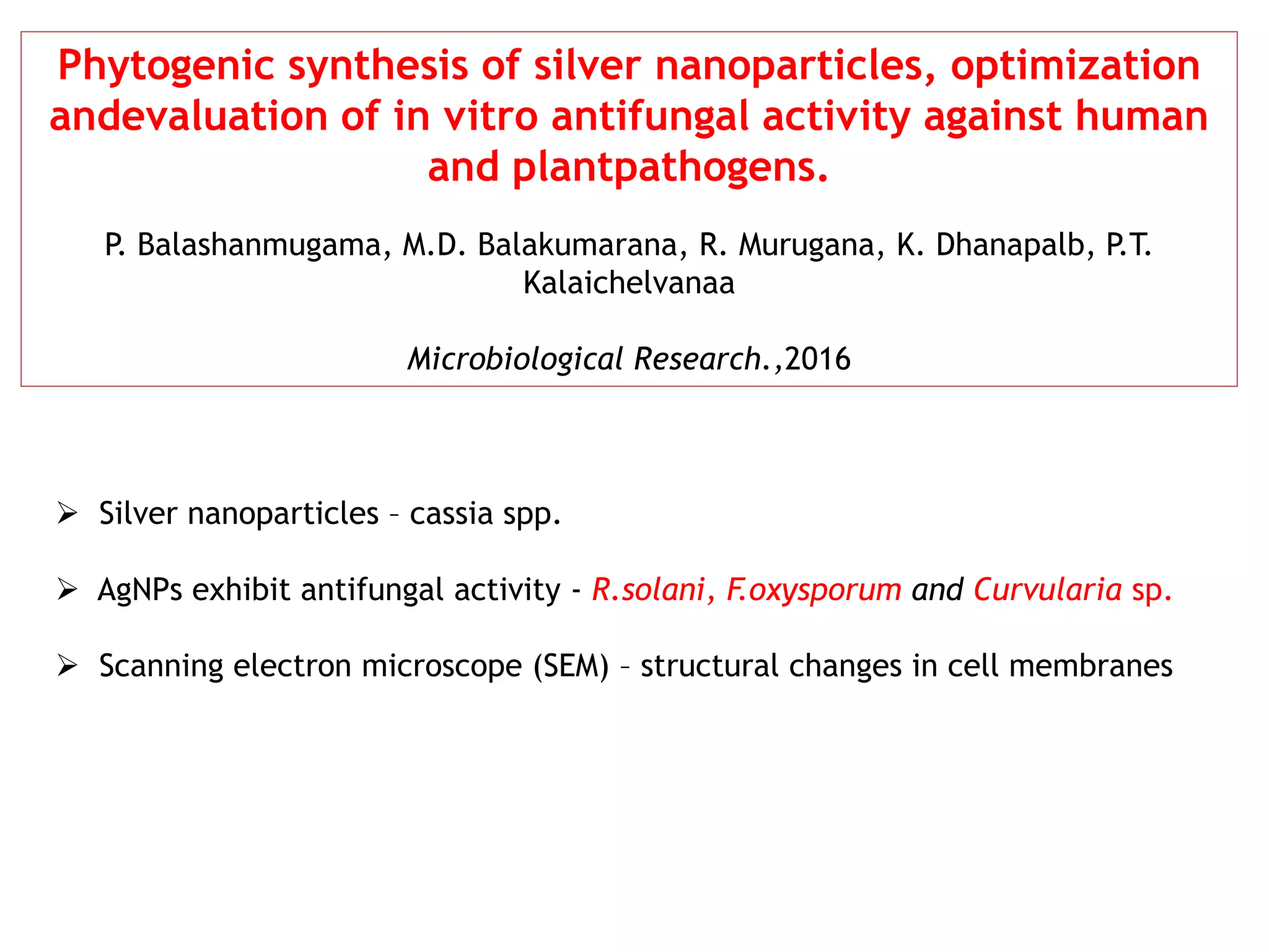 NANOTECHNOLOGY AND ITS APPLICATION IN Pl.Pathology | PPTX