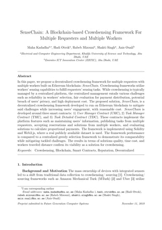 SenseChain: A Blockchain-based Crowdsensing Framework For Multiple Requesters and Multiple ...