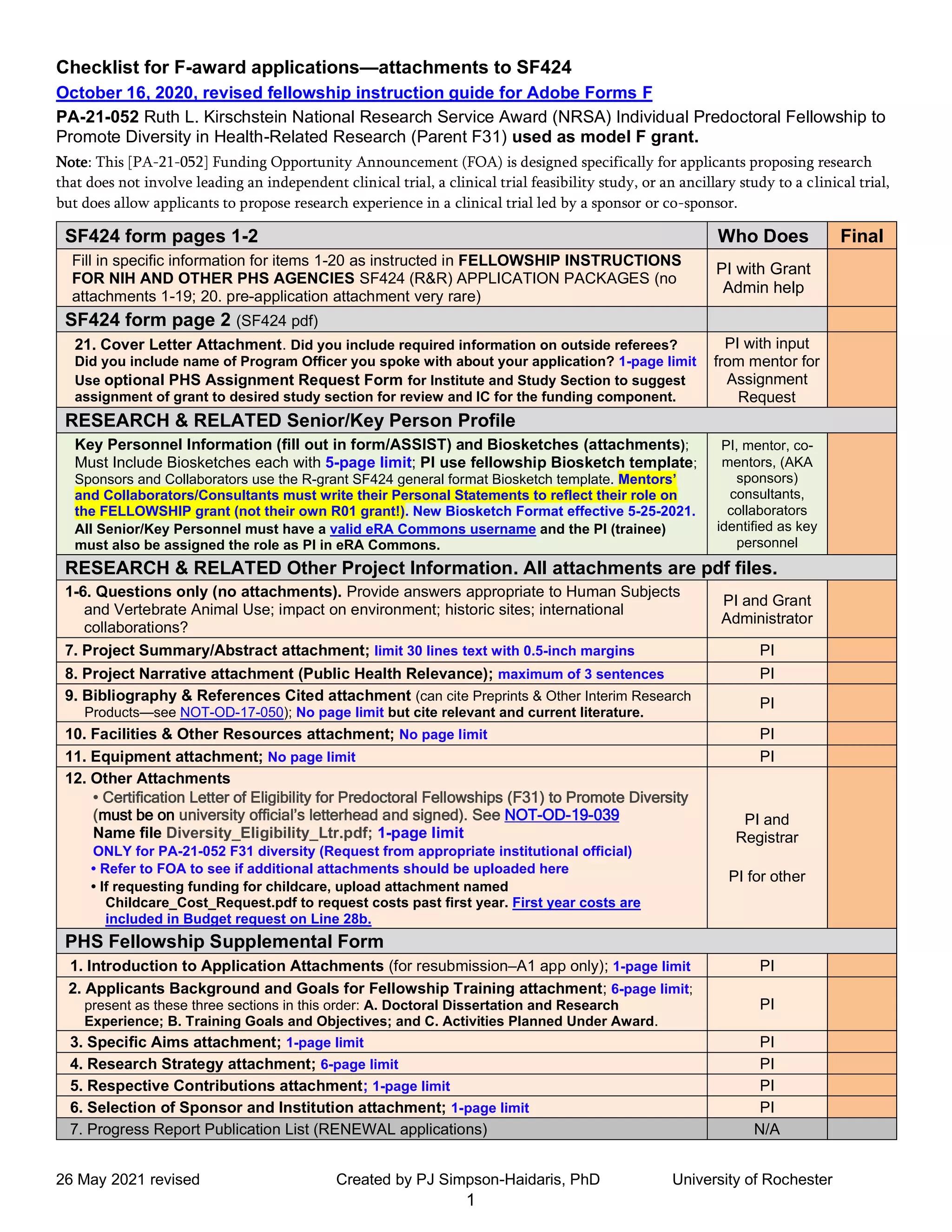 Final series f forms checklist_individual nrsa f-award (f31 diversity ...