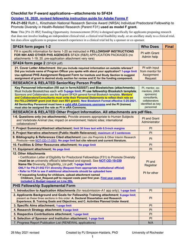 Final series f forms checklist_individual nrsa f-award (f31 diversity ...