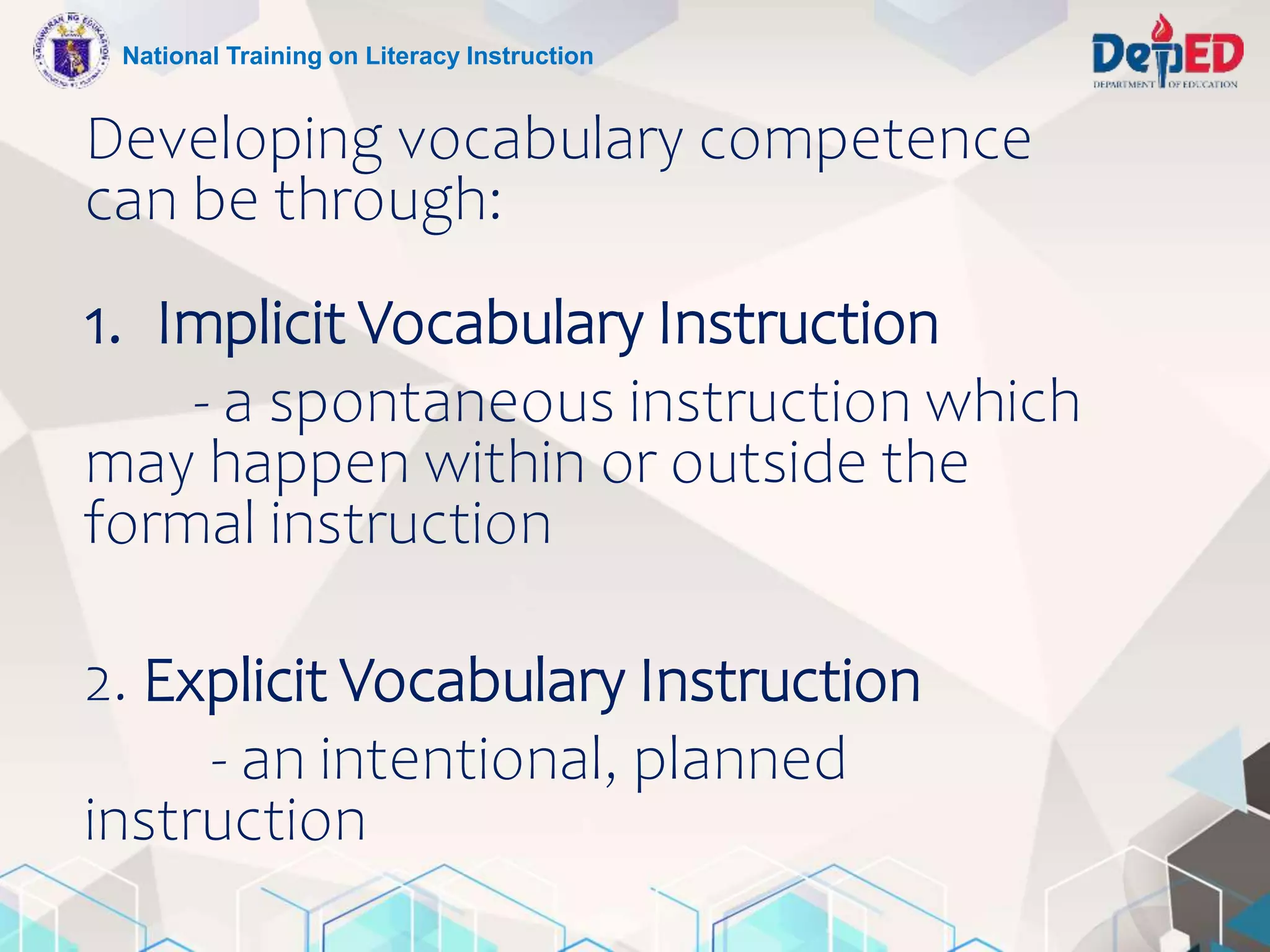 Final Session 6 Presentation Employing Vocabulary Instruction for ...