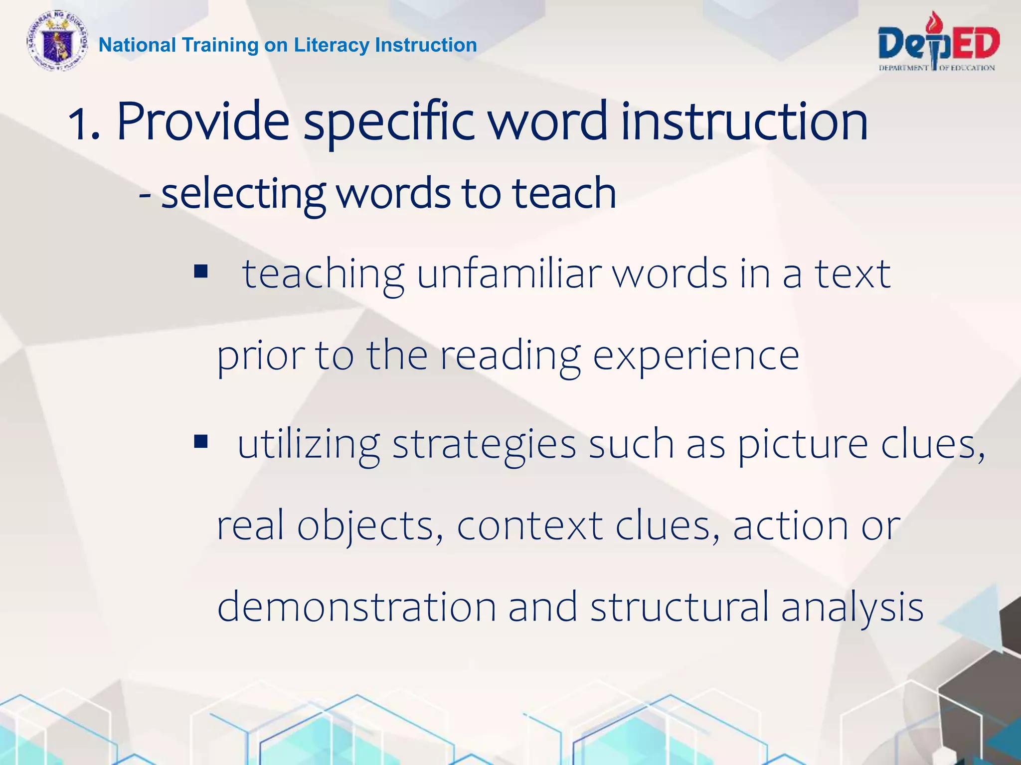 Final Session 6 Presentation Employing Vocabulary Instruction for Effective Word Structure and ...