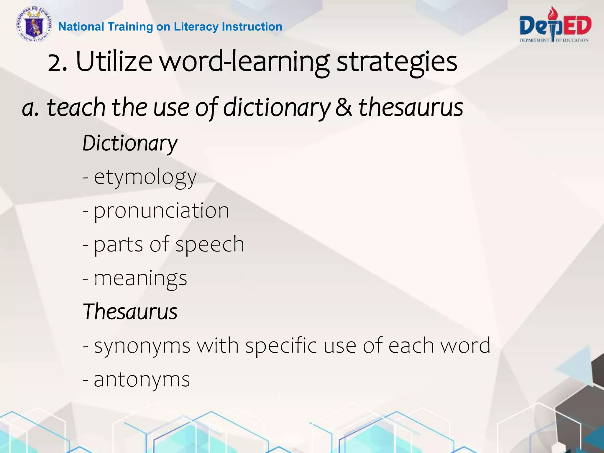 Final Session 6 Presentation Employing Vocabulary Instruction for ...