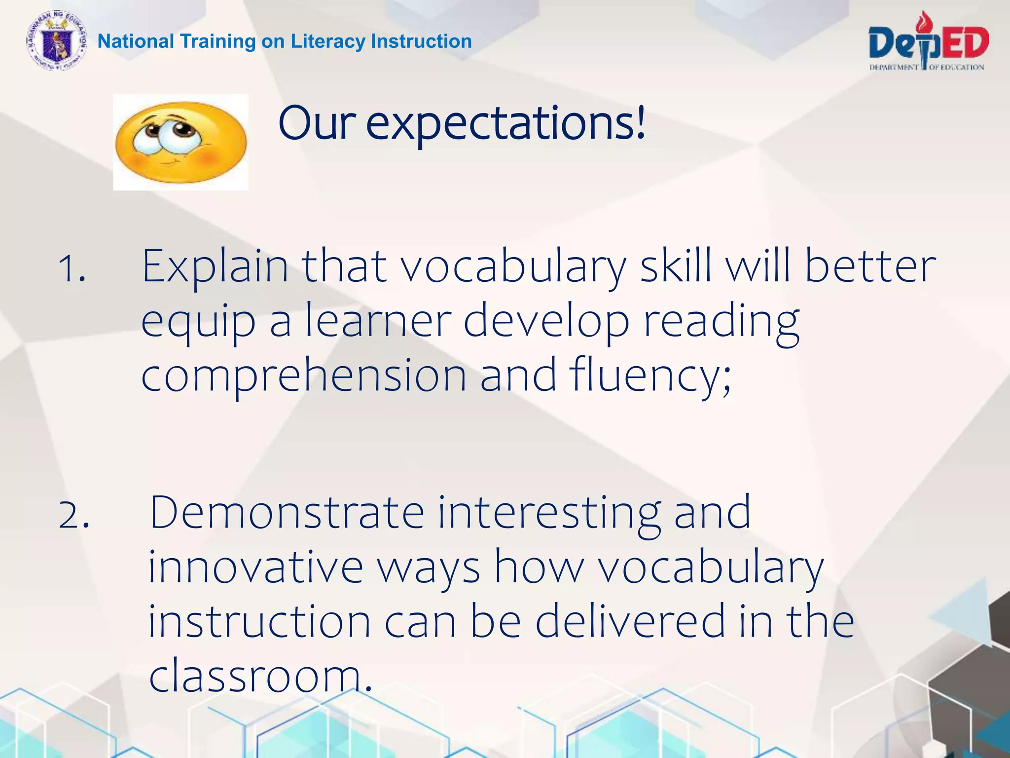 Final Session 6 Presentation Employing Vocabulary Instruction for ...