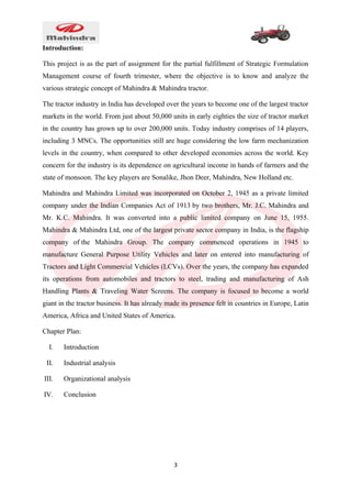 strategic analysis of mahindra tractor | DOC