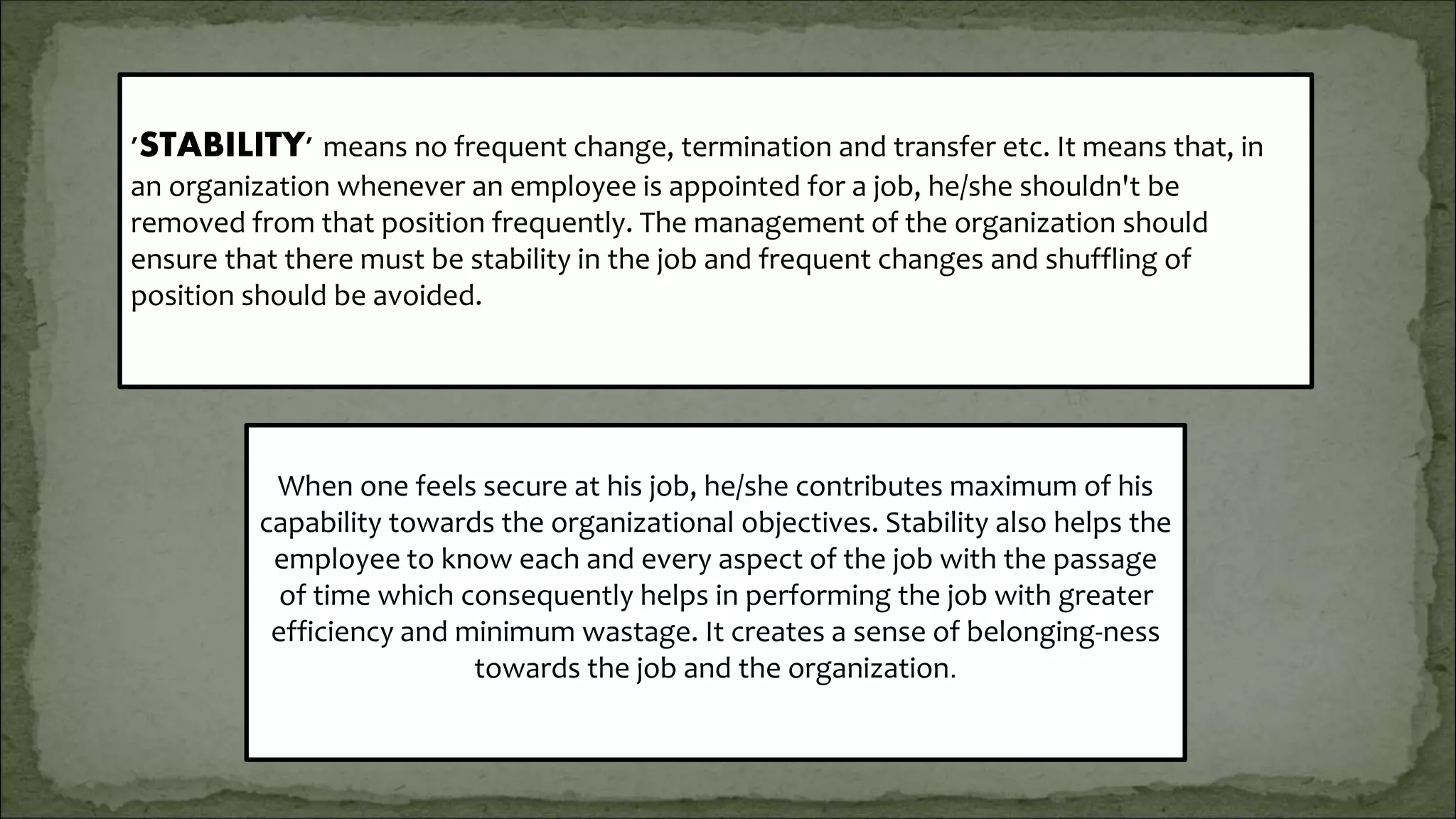 The Stability And tenure of A Personnel ( The 12 principal of Henry ...