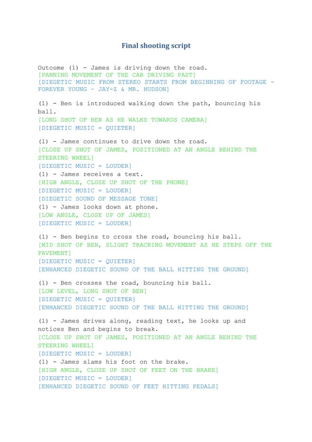 Final shooting script | DOC