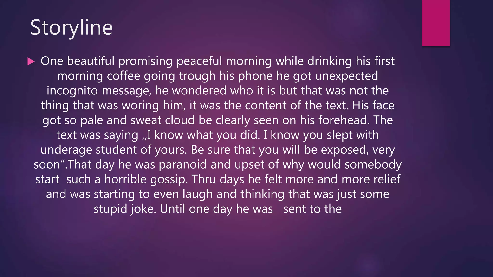Final short film storyline | PPT