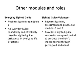 Final sighted guide practitioner training | PPT