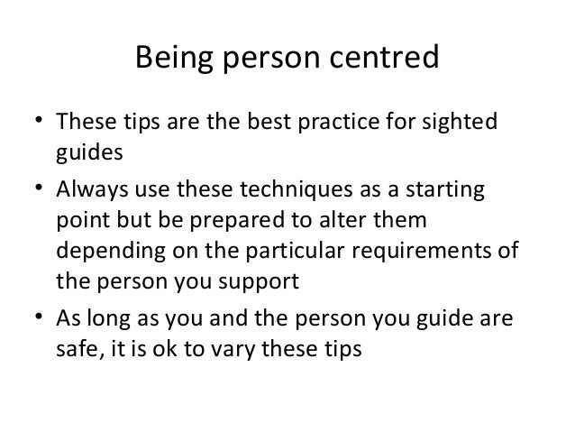 Final sighted guide volunteer training