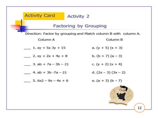 factoring trinomials using ac method | PDF