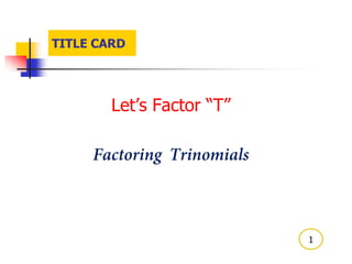 factoring trinomials using ac method | PDF