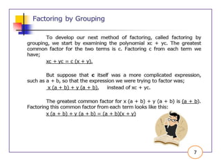 factoring trinomials using ac method | PDF