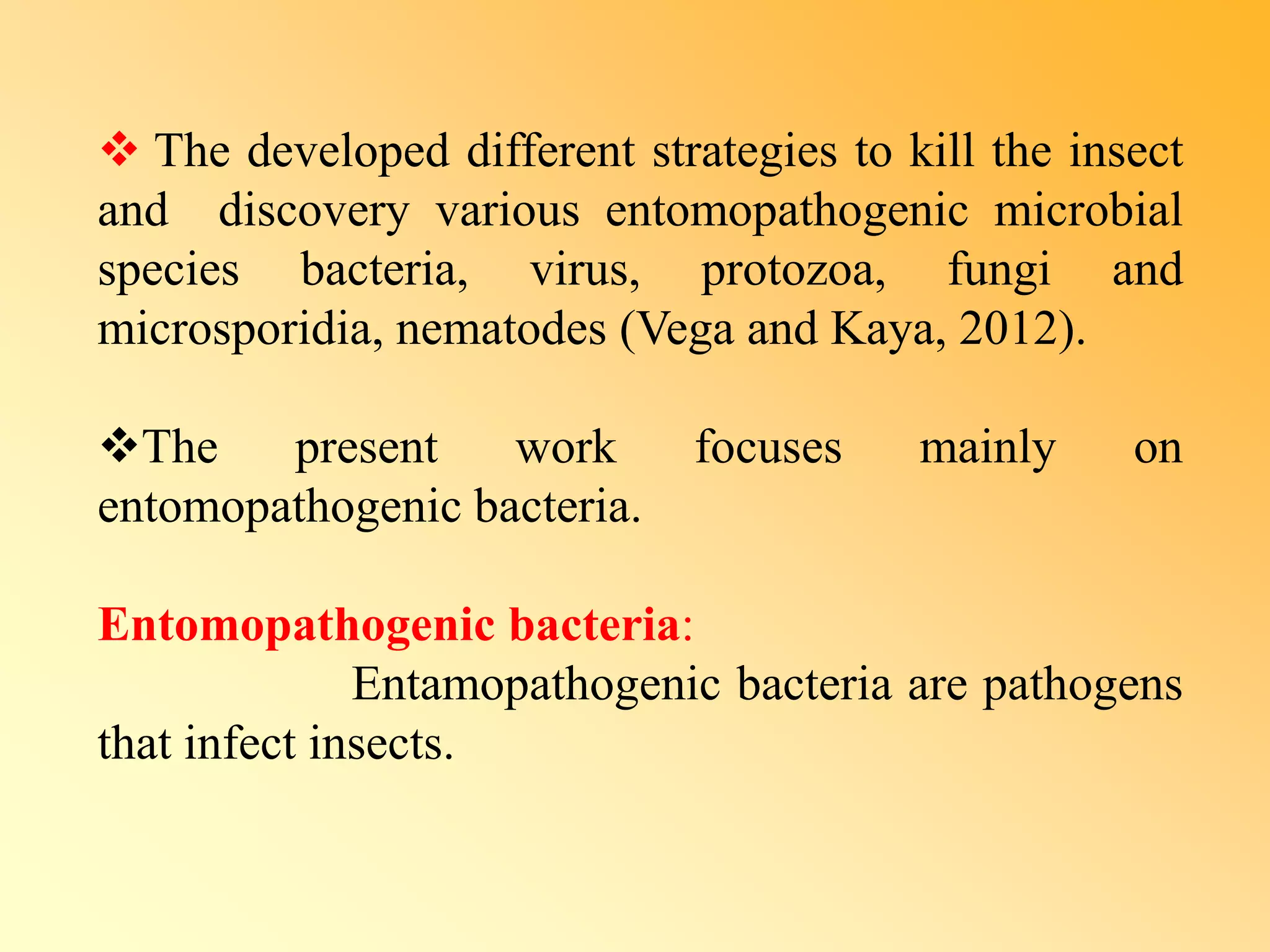 Role of Entomopethogenic bacteria and prospects | PPT