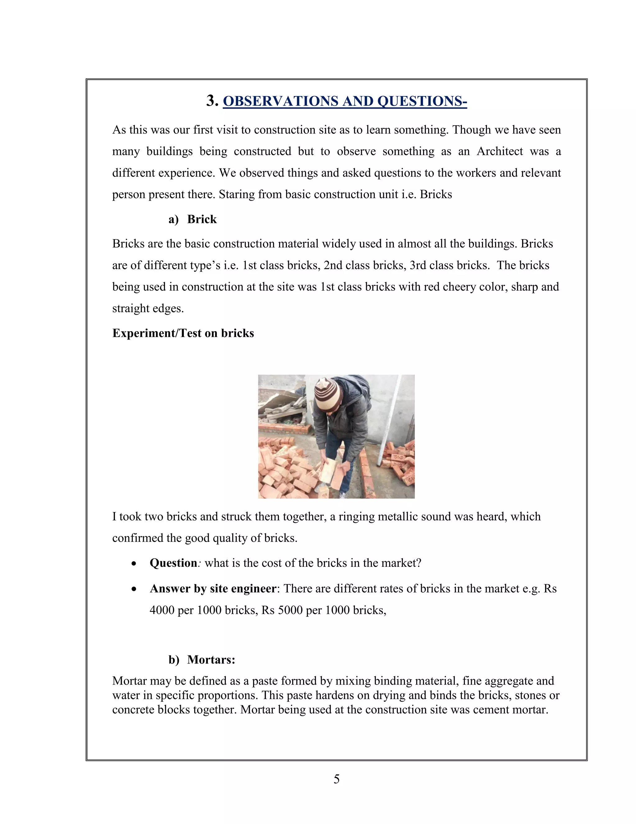 ARCHITECTURAL SITE VISIT | PDF