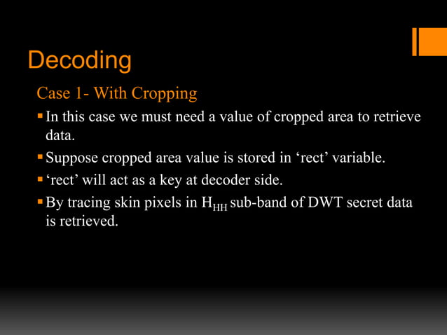 Skin Tone Based Steganography Ppt