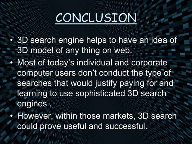 3D Searching by ruchi | PPTX | Search | Internet