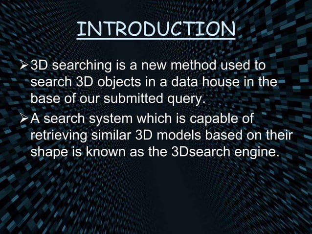 3D Searching by ruchi | PPTX | Search | Internet