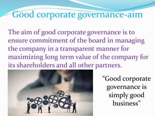 corporate governance | PPTX | Executive Leadership & Management | Business