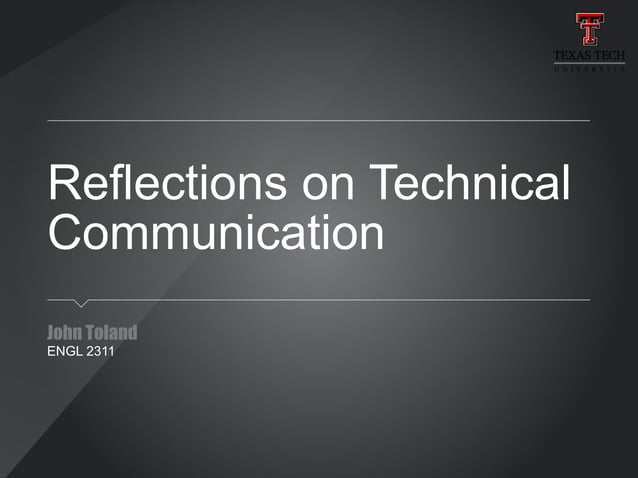 Reflections on Technical Communication | PPTX