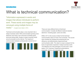 Reflections on Technical Communication | PPTX