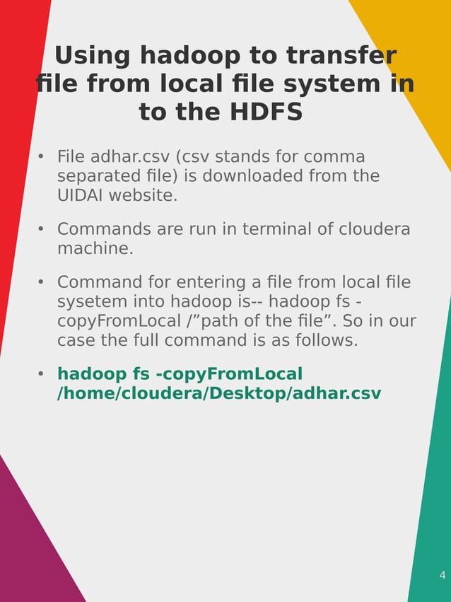 report on aadhaar anlysis using bid data hadoop and hive | PDF