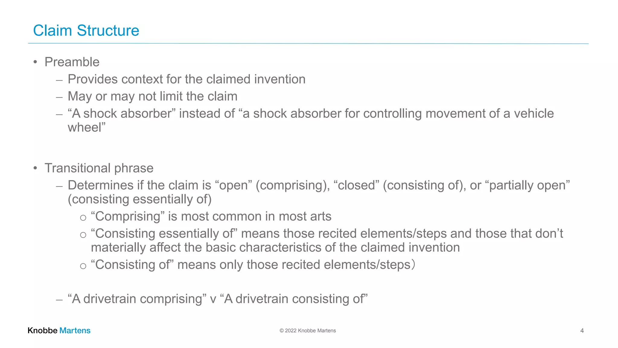 Considerations for Claim Drafting – Mechanical and Medical Device ...
