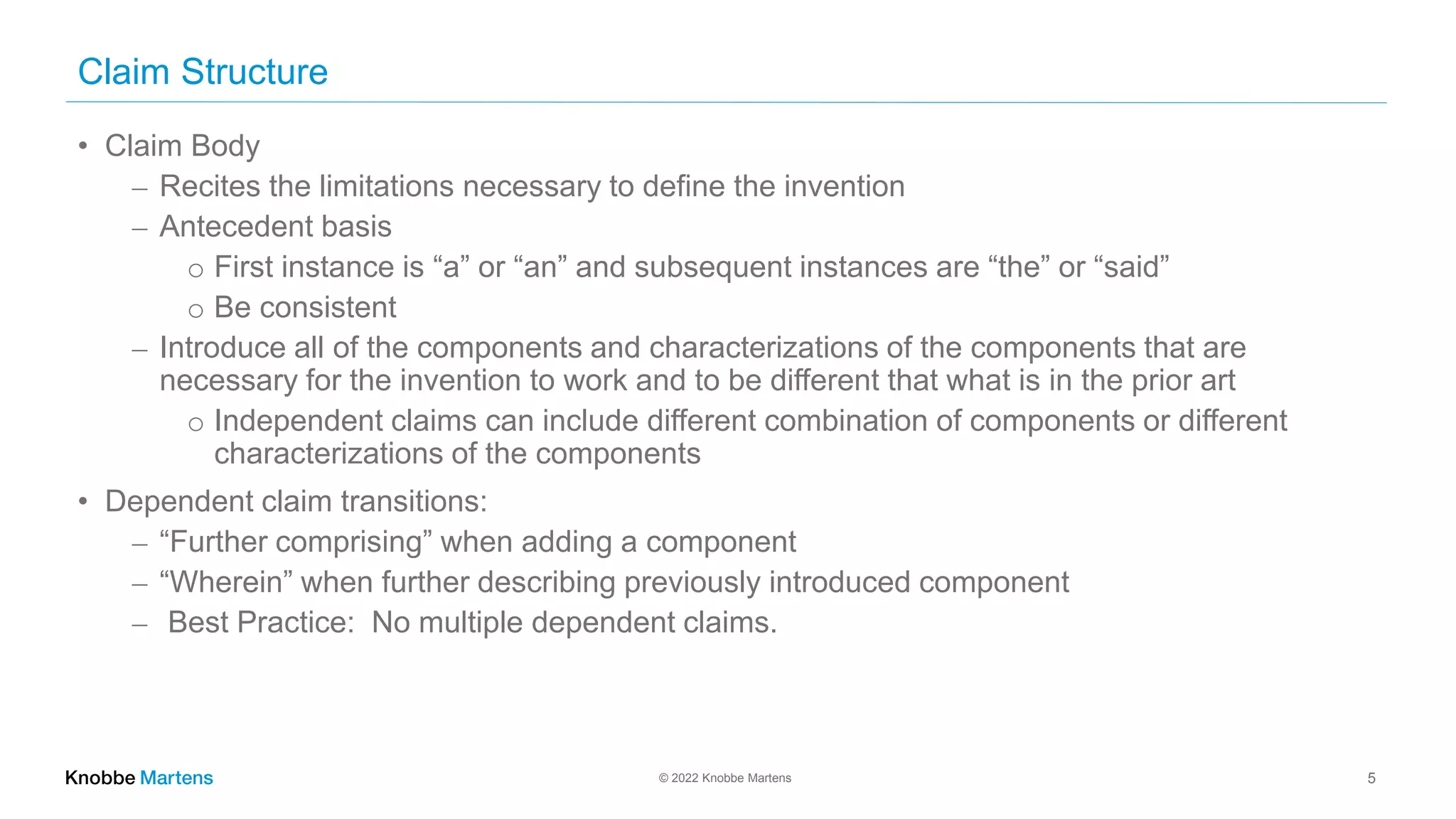 Considerations for Claim Drafting – Mechanical and Medical Device ...
