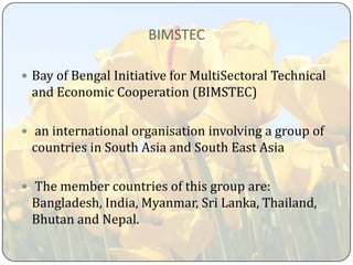 SAFTA and BIMSTEC | PPTX