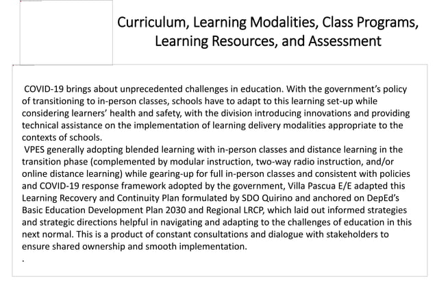 Final School learning Recovery Plan of Upper Gabriela | PPT