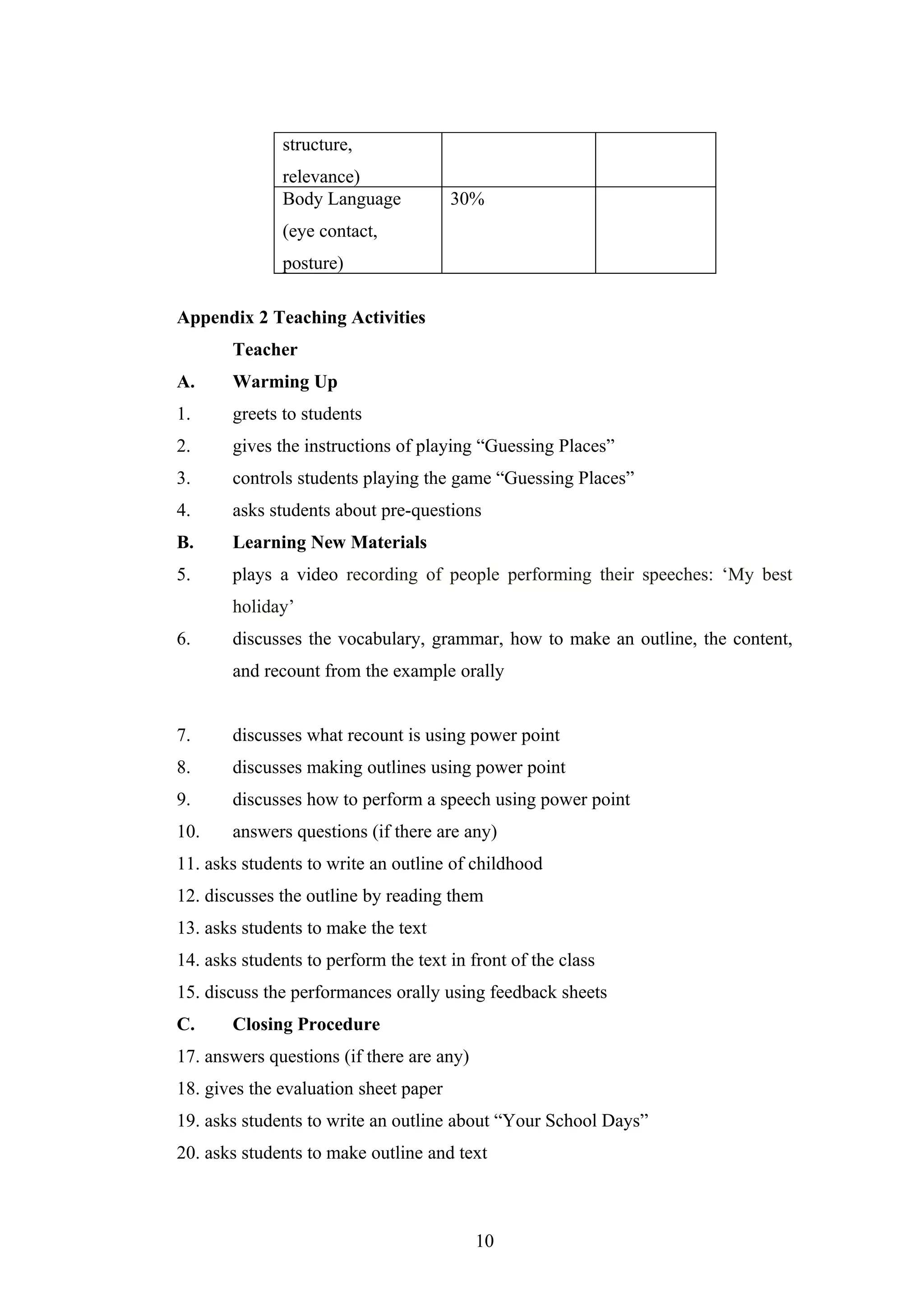 Final sma lesson plan speaking and appendices[1] 1 | DOC