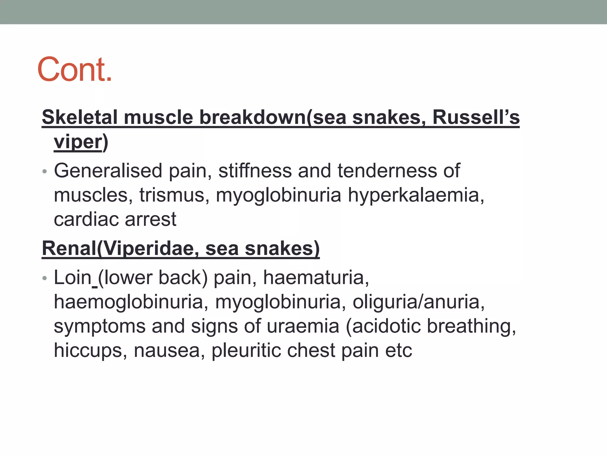 SNAKE BITE MANAGEMENT | PPTX