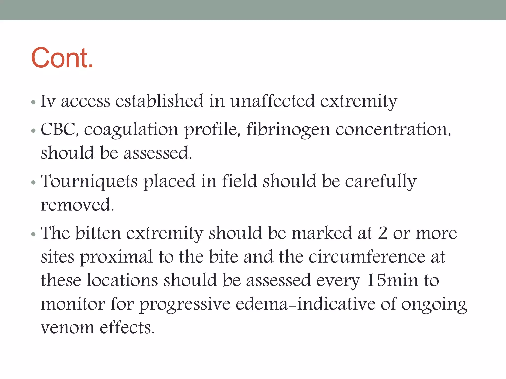 SNAKE BITE MANAGEMENT | PPTX