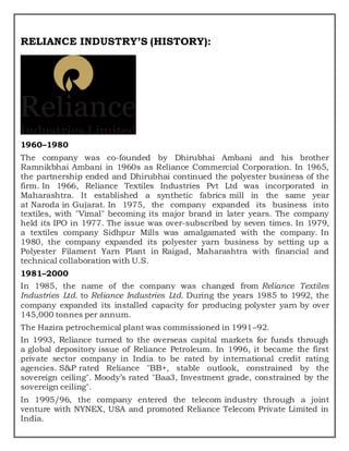RELIANCE INDUSTRIES | PDF